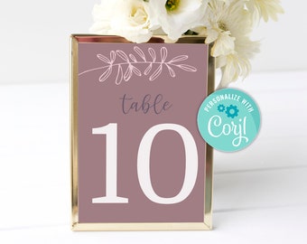 Mauve Table Numbers - Etsy