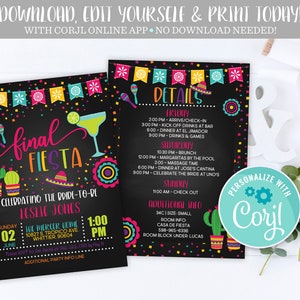 Final Fiesta Bachelorette Party Invitation, Final Fiesta Bachelorette ...