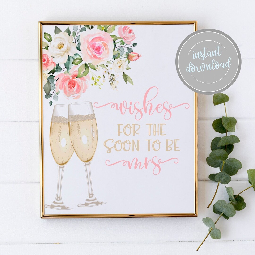 Wishes for the Soon to Be Mrs Sign: Bridal Shower Brunch Decor (PDF) - Etsy