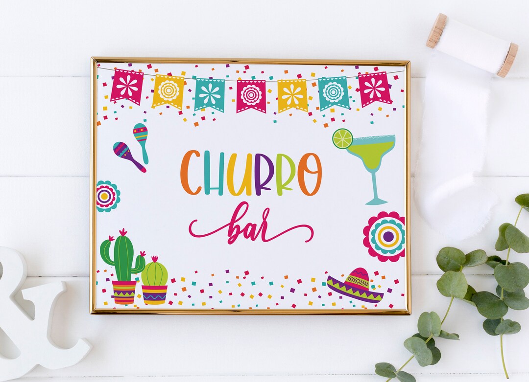 Churro Bar Sign: Fiesta Bachelorette Party Decor (PDF & JPEG) - Etsy