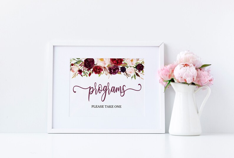 Programs Signs Wedding Programs Sign Program Sign Wedding - Etsy