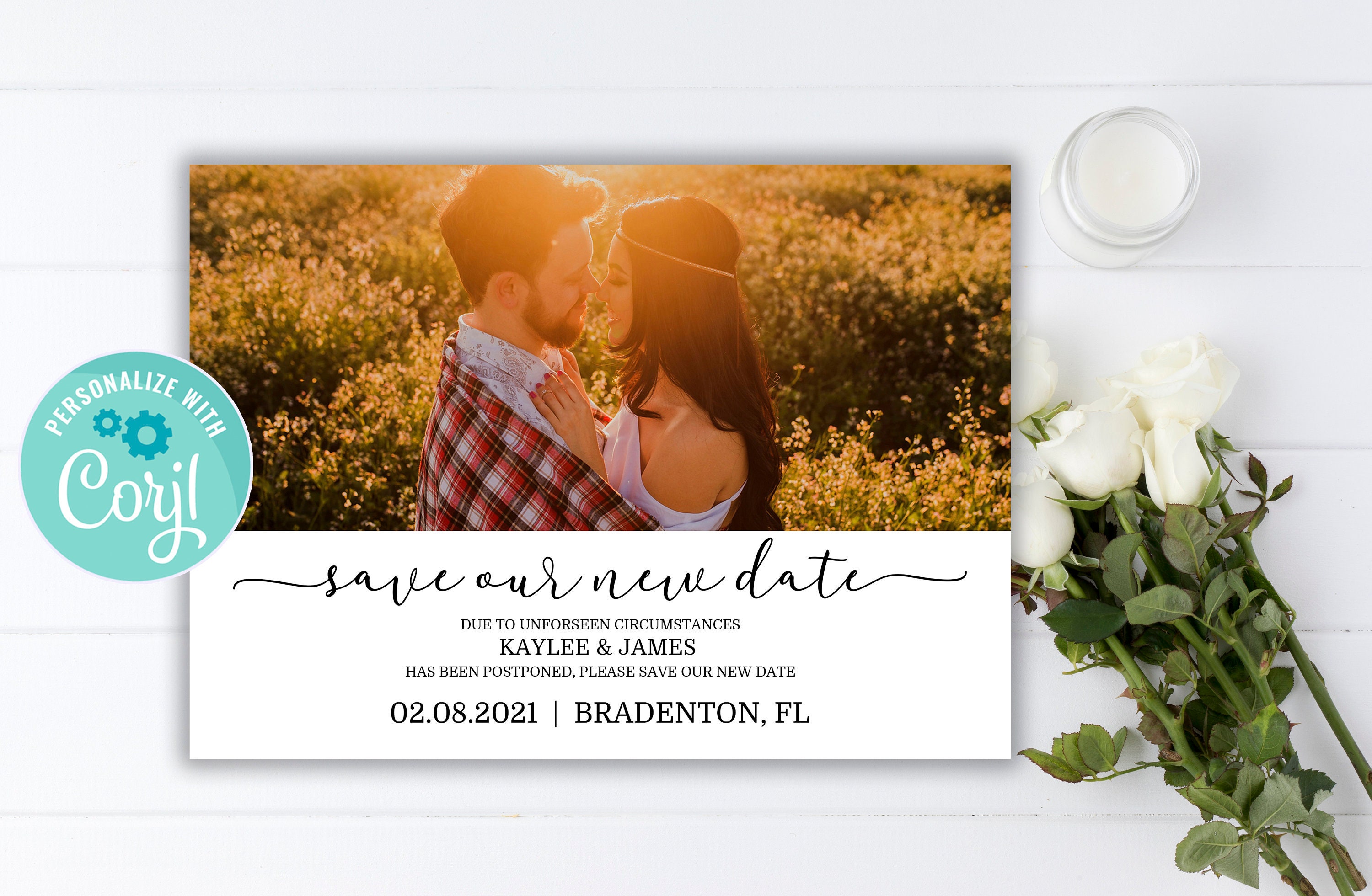 Save Our New Date Card Save Our New Date Template Resave the - Etsy