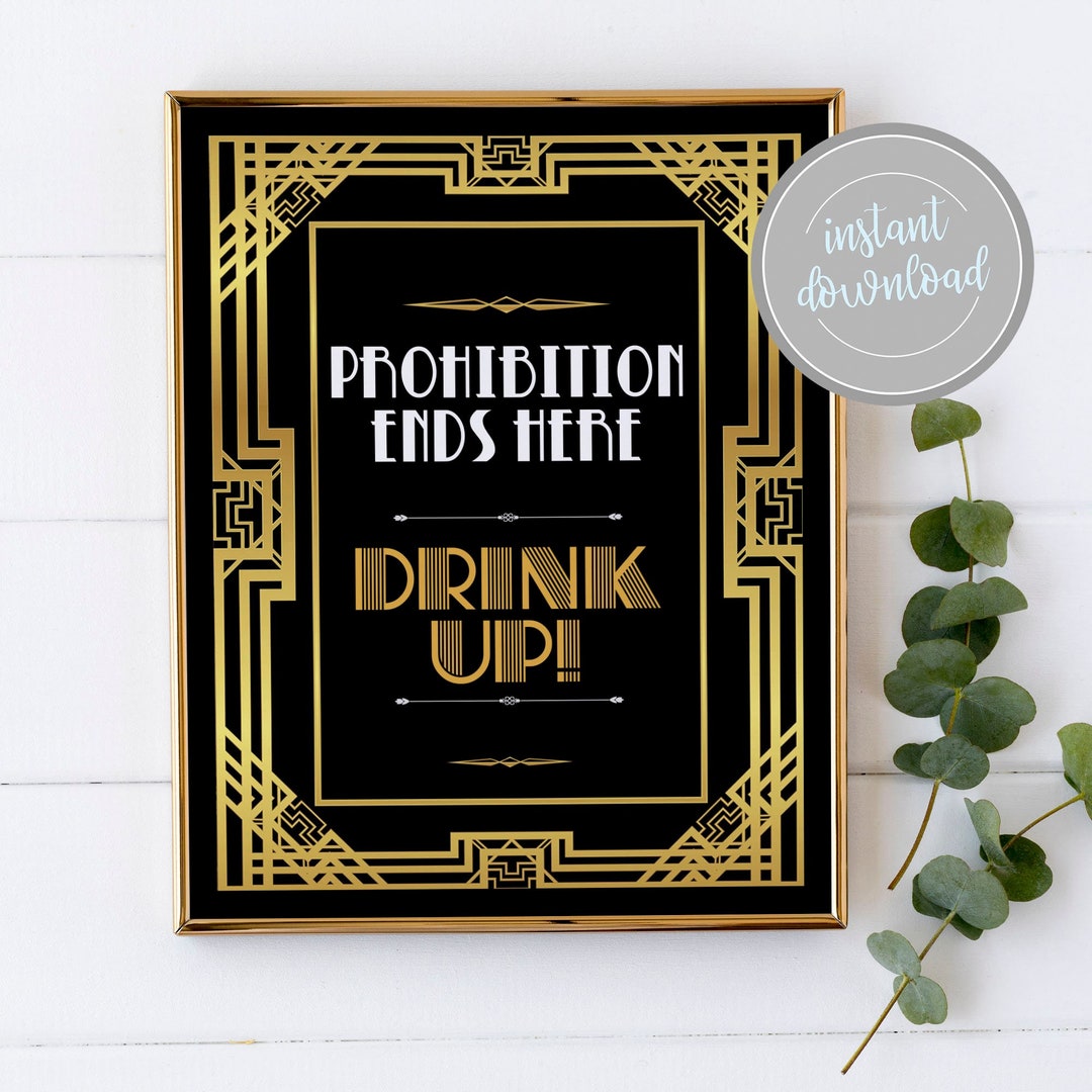 Sign Great Gatsby Art Deco Roaring 20s Birthday Wedding Bridal Shower ...