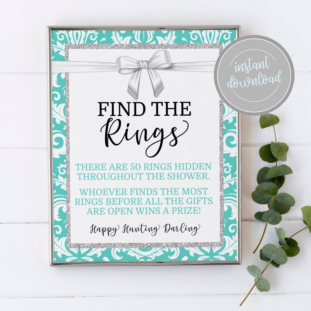 Find the Rings Bridal Shower Game: Tiffany's Theme (printable Instant ...