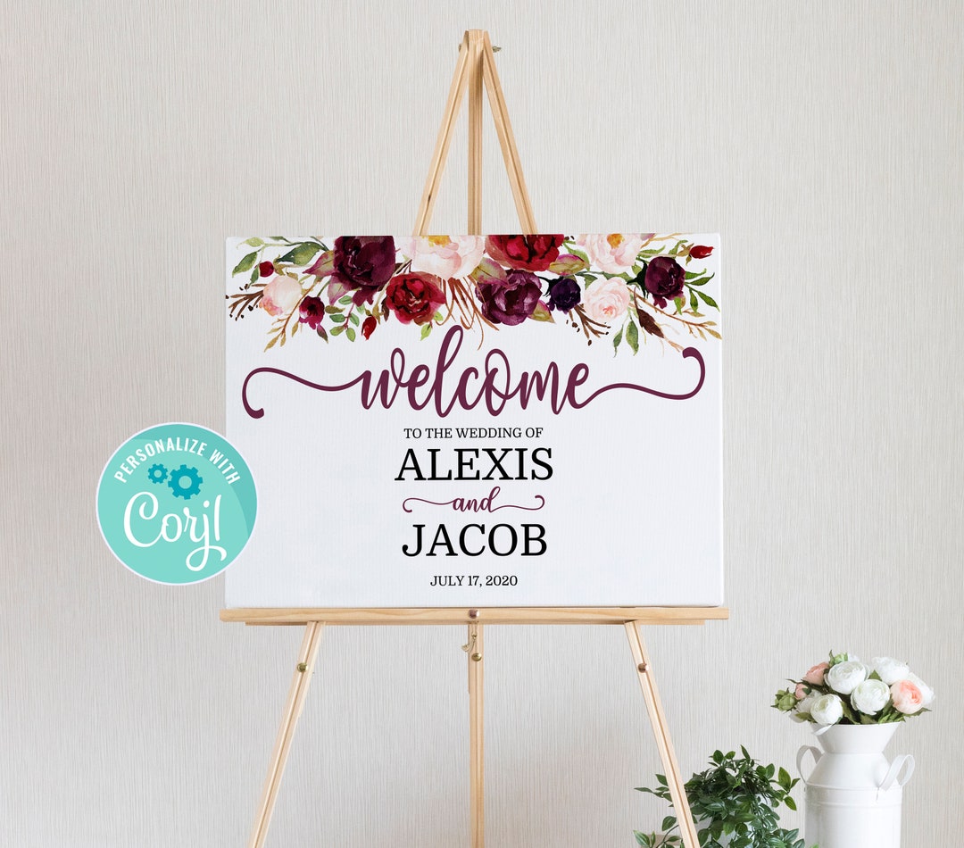 Wedding Welcome Sign Wedding Welcome Sign Template Welcome - Etsy