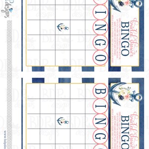 Nautical BINGO Game Card, Nautical Bridal Shower Tying the Knot ...