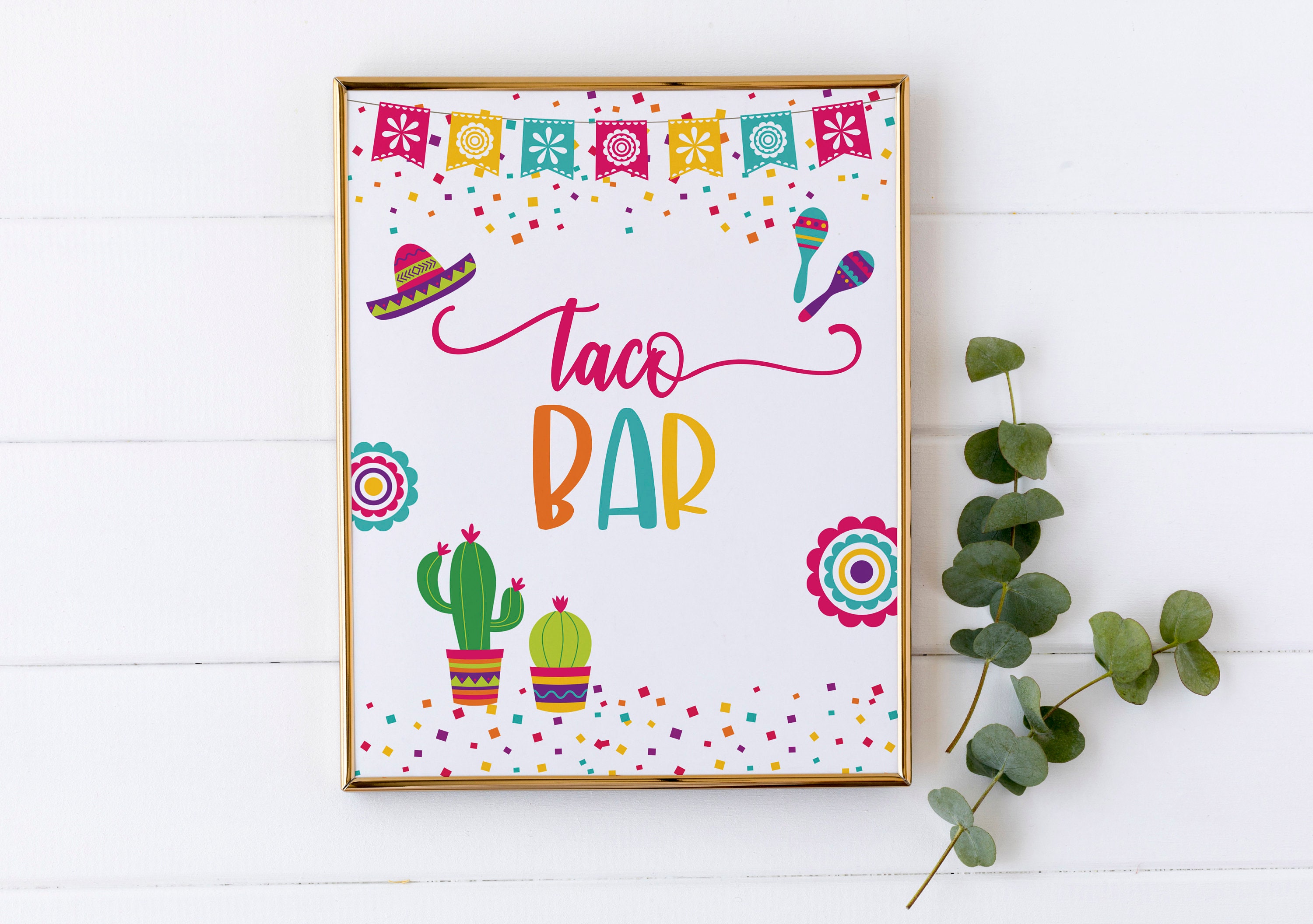 Taco Bar Taco Bar Sign Taco Sign Final Fiesta Bachelorette - Etsy