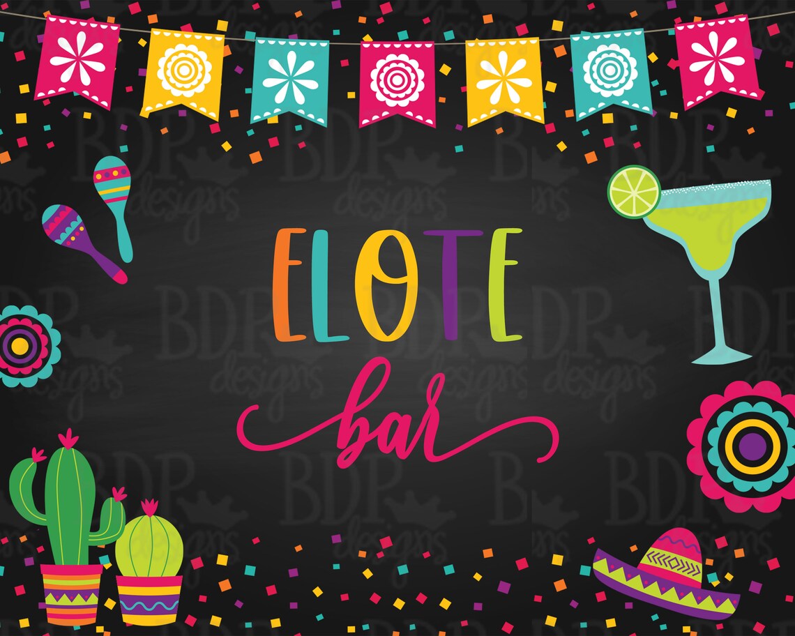 Elote Bar Elote Bar Sign Elote Sign Fiesta Sign Final - Etsy Finland