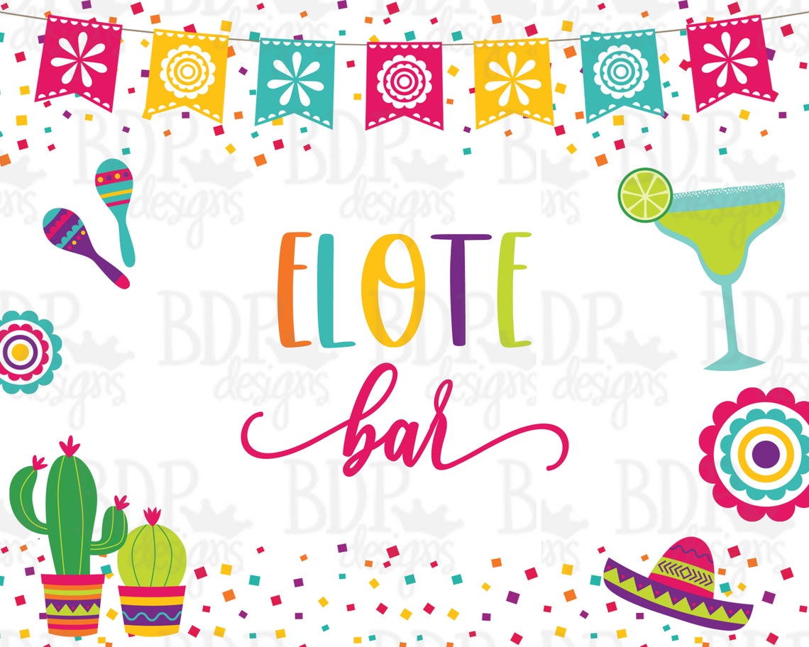 Elote Bar Elote Bar Sign Elote Sign Fiesta Sign Final - Etsy