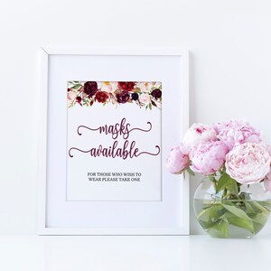 Masks Available Sign Mask Sign Wedding Mask Sign for Event - Etsy