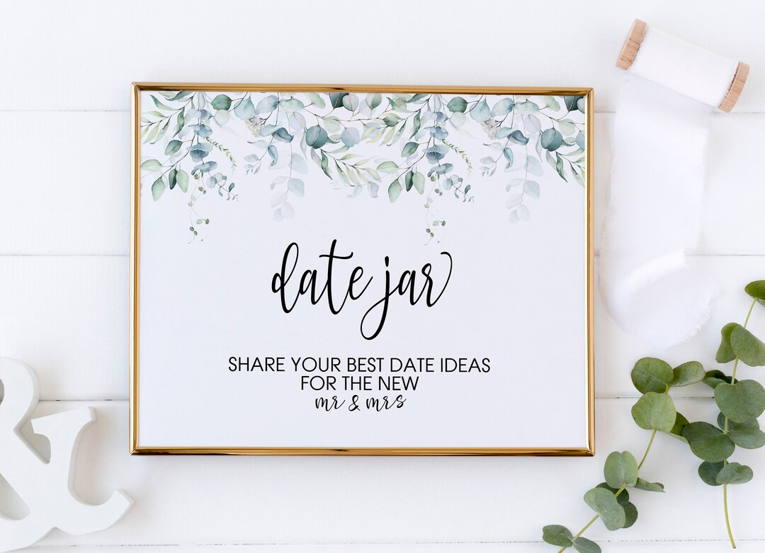 Date Jar Sign, Date Jar Wedding, Date Jar Printable, Date Night Ideas ...