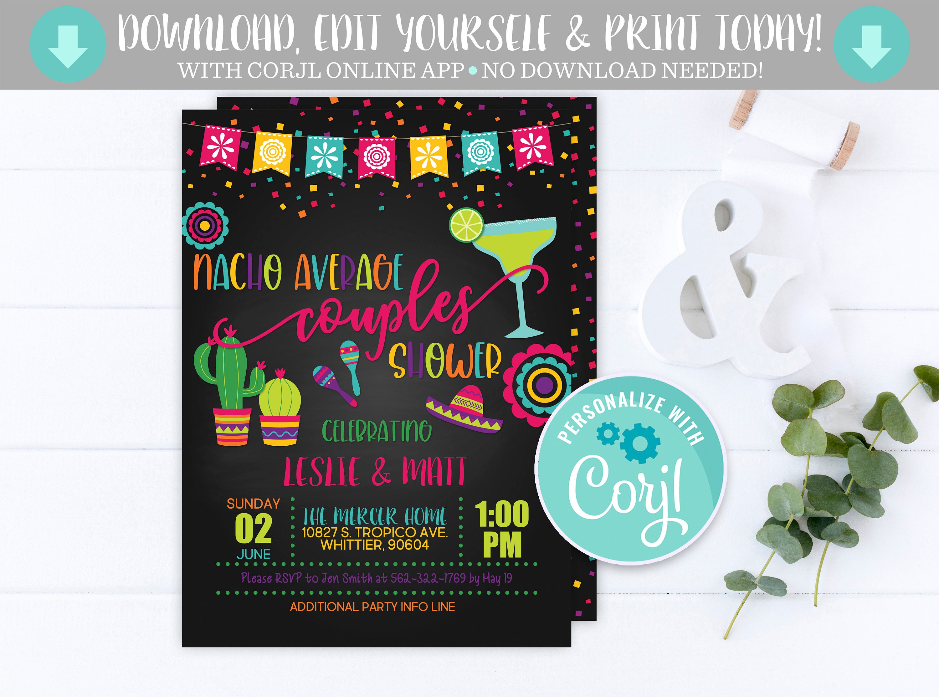 Nacho Average Couples Shower Invitation, Fiesta Couple Shower ...