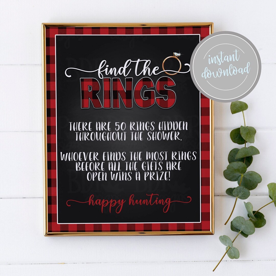 Find the Rings Bridal Shower Game: Flannel Fling Sign (PDF & JPEG) - Etsy