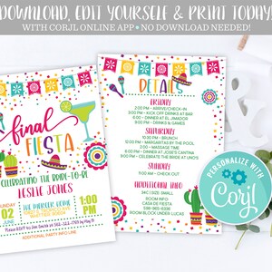 Final Fiesta Bachelorette Party Invitation Final Fiesta | Etsy