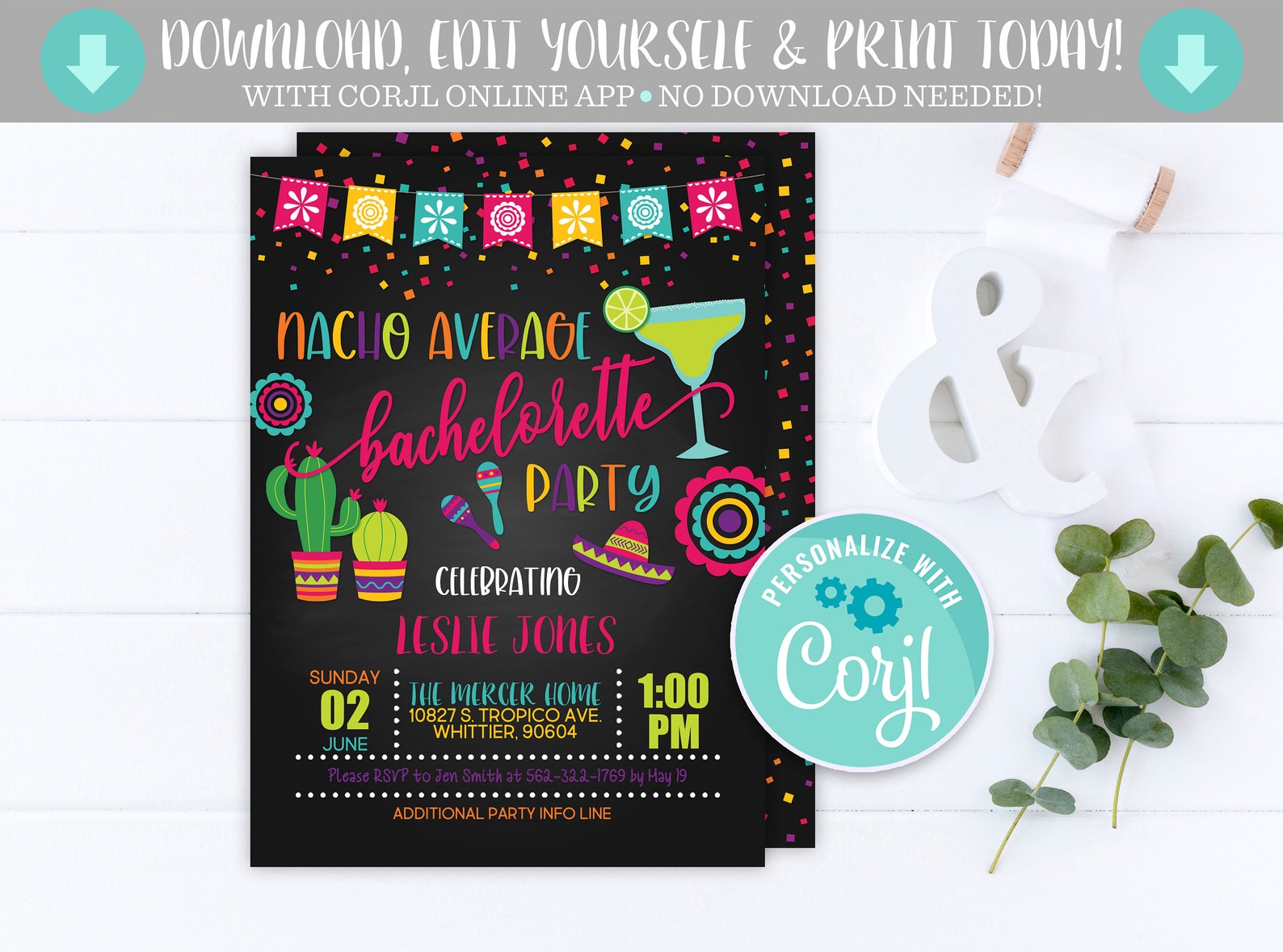 Nacho Average Bachelorette Party Invitation Fiesta | Etsy