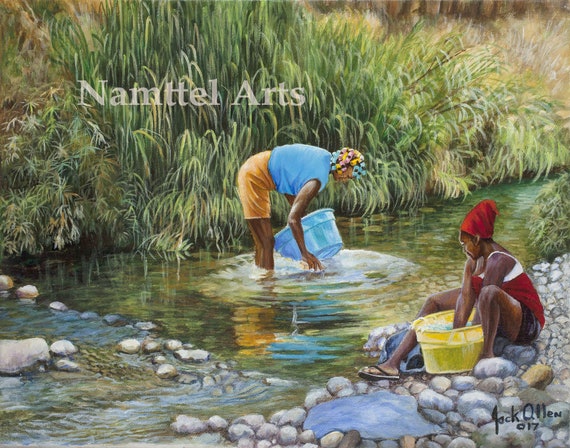 Washing by the River 16 X 12 Print on Paper by | Etsy
