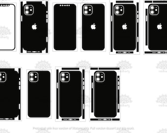 Apple iPhone 12 Hd Quality - Full Wrap Skin Cutting Template Dxf, SVG ...
