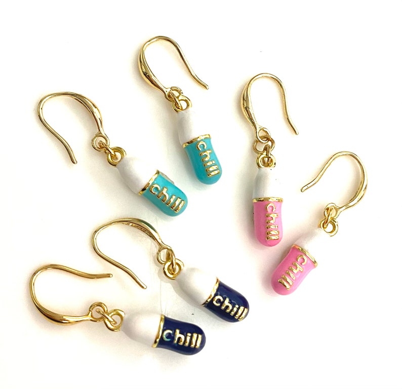 Chill Pill Earrings - Etsy