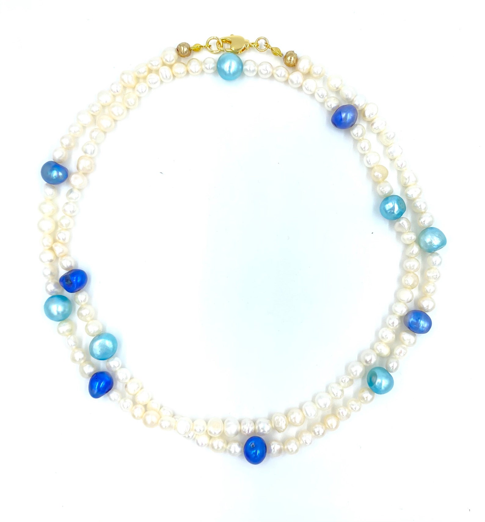 Blue Freshwater Pearl Necklace | Etsy