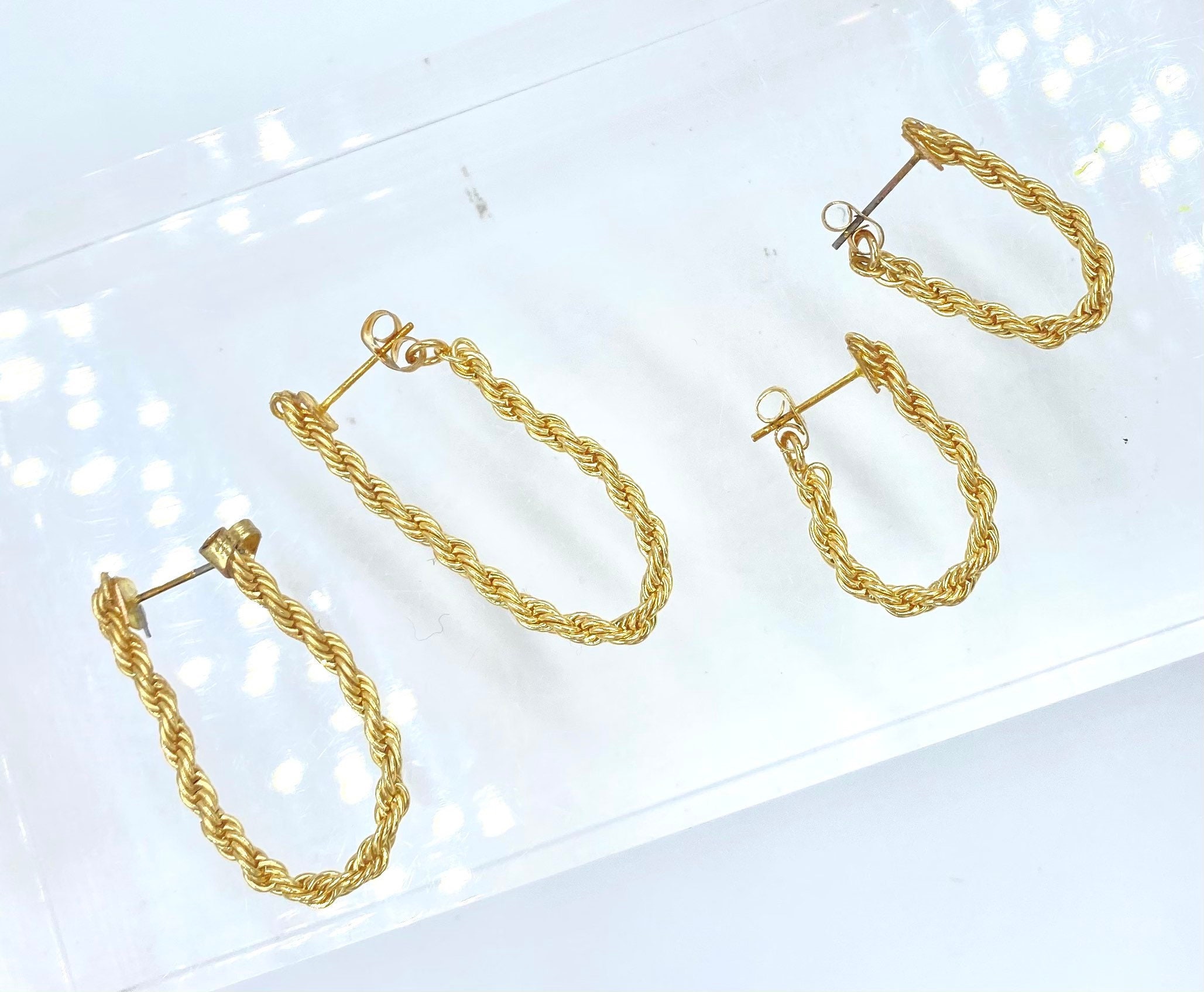 Grandmas Rope Chain Earrings - Etsy