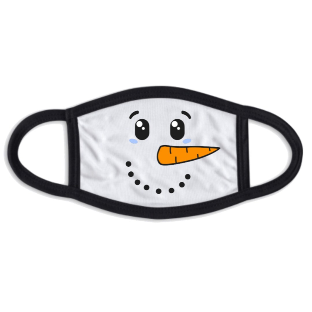 Snowman Face Mask-christmas Face Mask-holidays Face - Etsy