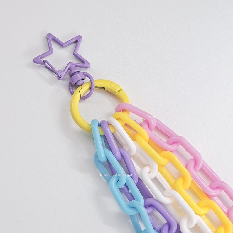 Pastel Plastic Layered Clip-on Chains, Kawaii Wallet Chain, Bigender ...