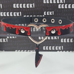 Scary Killer Bloody Choker Necklace, Cute Spooky Halloween Collar ...