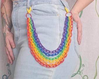 Colorful Layered Clip-on Chain, Cute Wallet Chain, Rainbow Pride Color ...