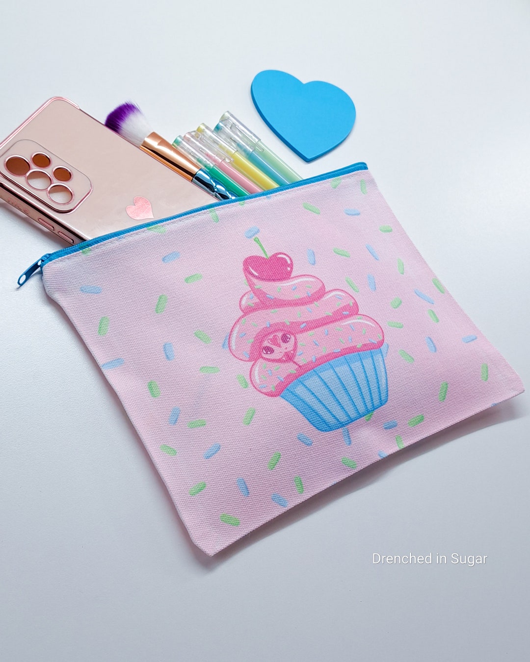 Kawaii Cupcake Snake Zipper Pouch Make-up Bag, Kawaii Travel Bag, Cute ...