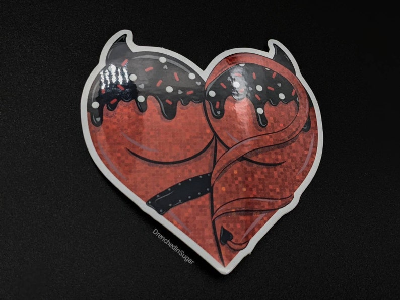 Demon Booty Holographic Glitter Vinyl Sticker Lewd Demon - Etsy