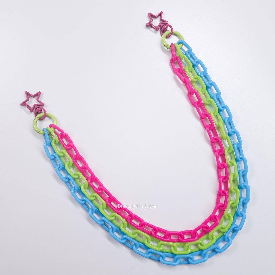 Colorful Layered Clip-on Chain, Cute Wallet Chain, Rainbow Pride Color ...
