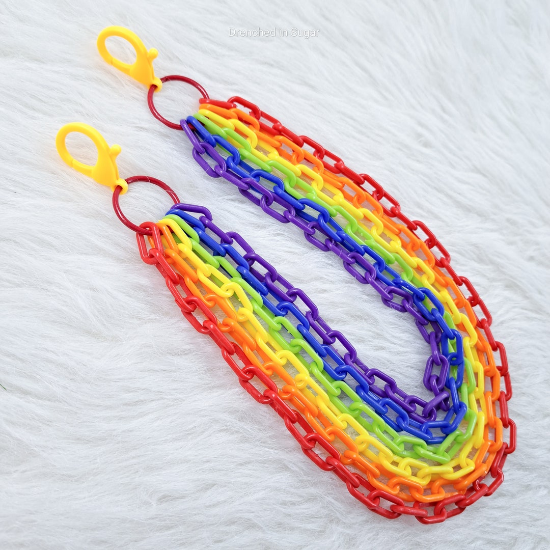 Colorful Layered Clip-on Chain Cute Wallet Chain Rainbow - Etsy