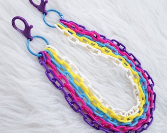 Colorful Layered Pants Chain, Cute Wallet Chain, Rainbow Pride Color ...