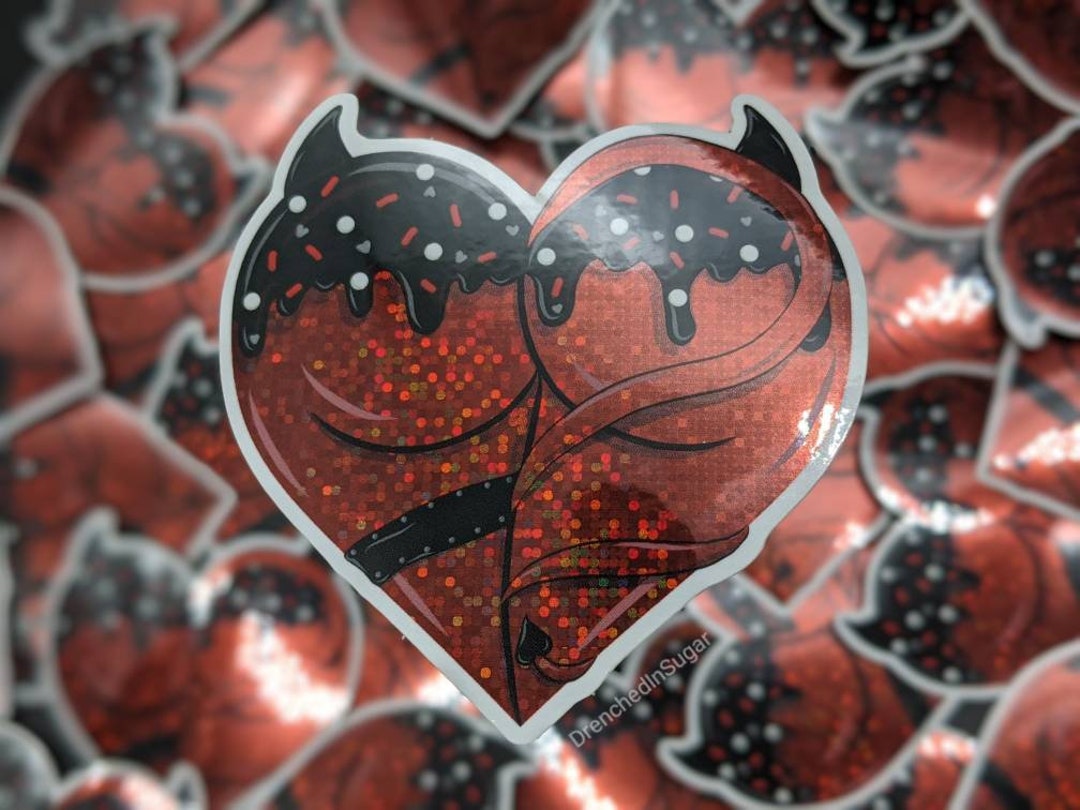 Demon Booty Holographic Glitter Vinyl Sticker, Lewd Demon Anime Erotic ...