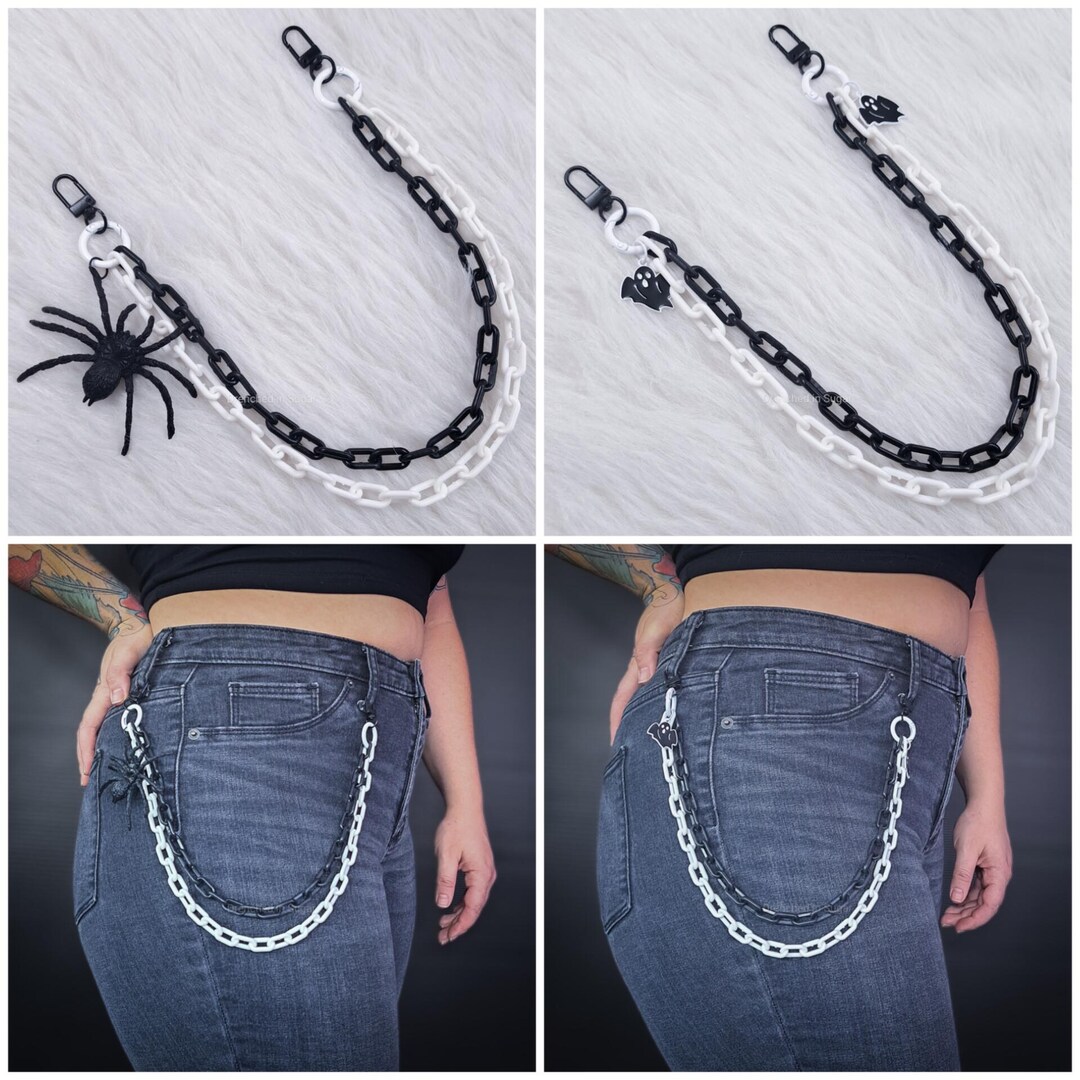 Pastel Goth Ghost or Spider Layered Clip-on Chain, Cute Halloween ...