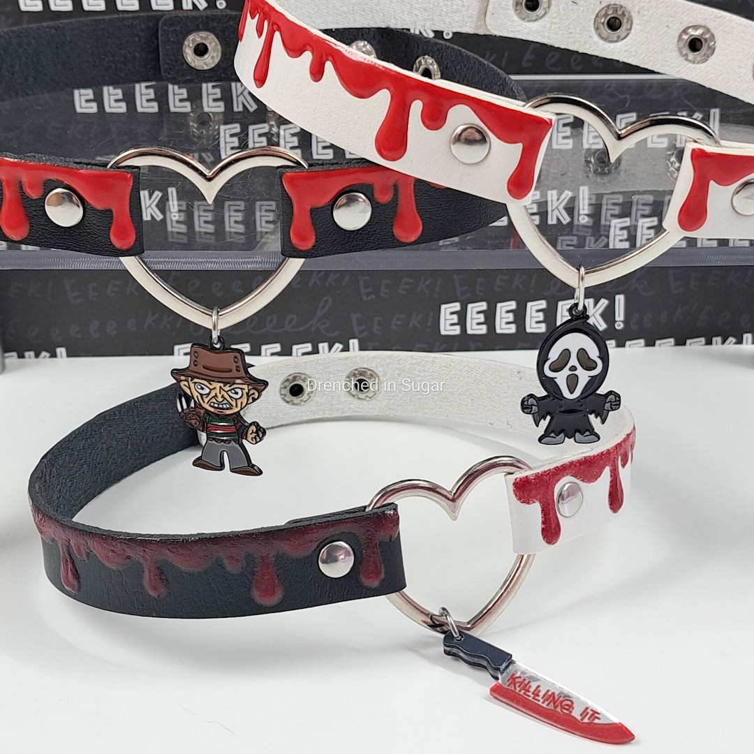 Scary Killer Bloody Choker Necklace, Cute Spooky Halloween Collar ...