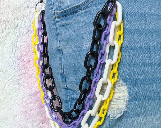 Colorful Layered Pants Chain, Cute Wallet Chain, Rainbow Pride Color ...