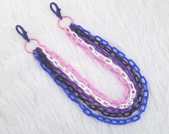 Colorful Layered Clip-on Chain, Cute Wallet Chain, Rainbow Pride Color ...