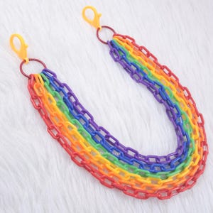 Colorful Layered Clip-on Chain, Cute Wallet Chain, Rainbow Pride Color ...