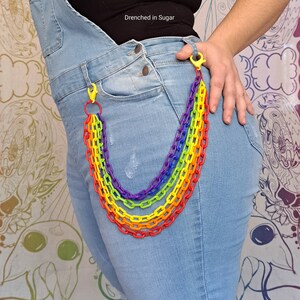 Colorful Layered Clip-on Chain Cute Wallet Chain Rainbow - Etsy