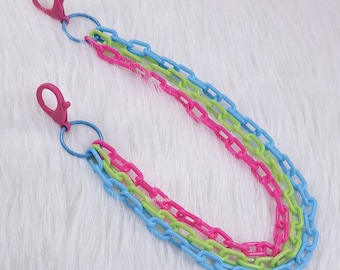 Colorful Layered Clip-on Chain, Cute Wallet Chain, Rainbow Pride Color ...