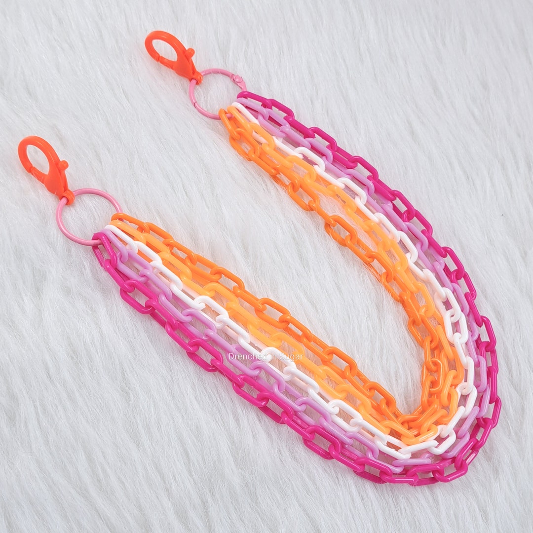 Colorful Layered Clip-on Chain, Cute Wallet Chain, Rainbow Pride Color ...