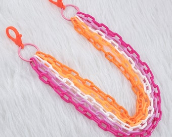Colorful Layered Clip-on Chain, Cute Wallet Chain, Rainbow Pride Color ...