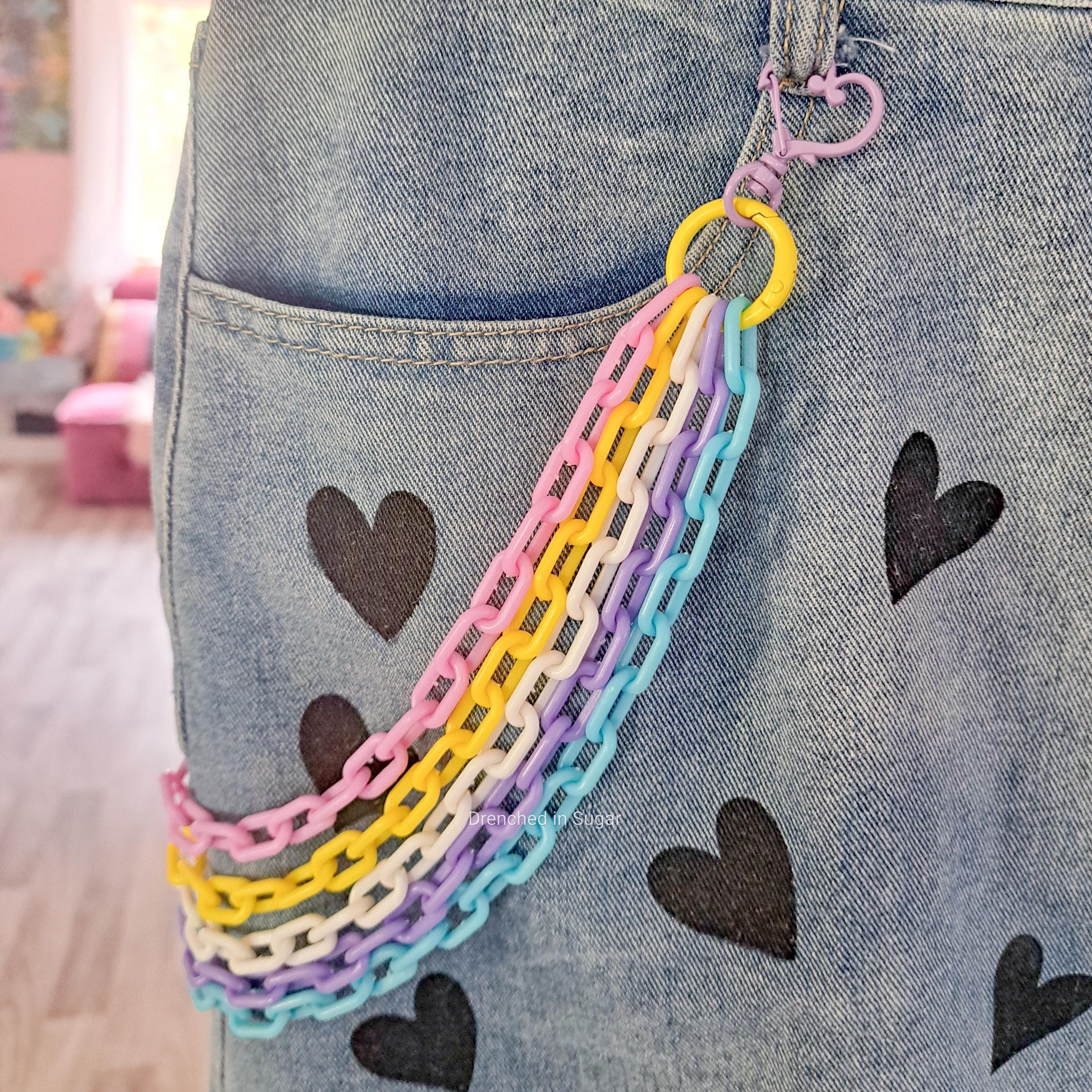 Pastel Plastic Layered Clip-on Chains, Kawaii Wallet Chain, Bigender ...