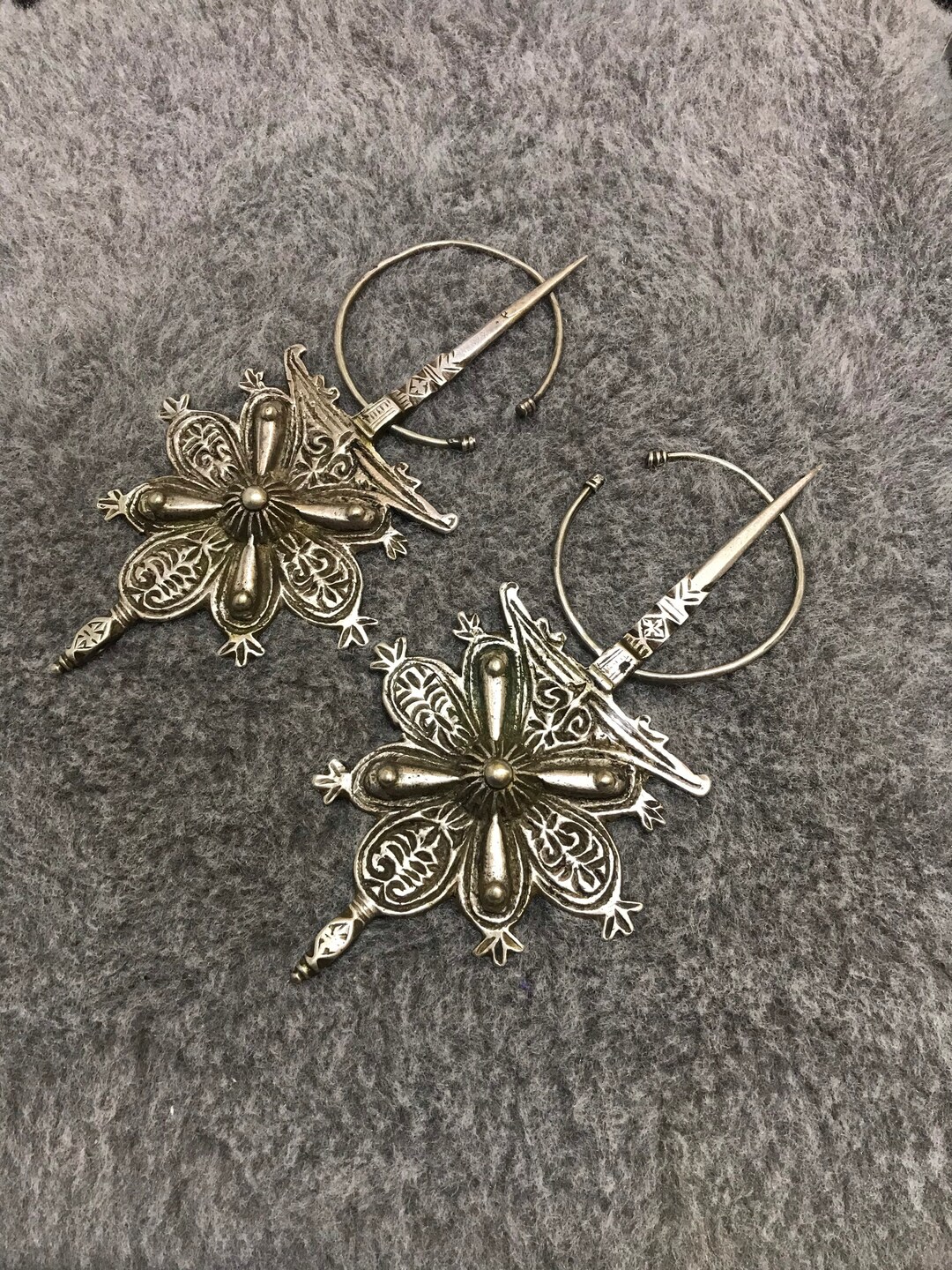 Old Berber Silver Fibula From Morocco (ait Haddidou),antique Pair ...