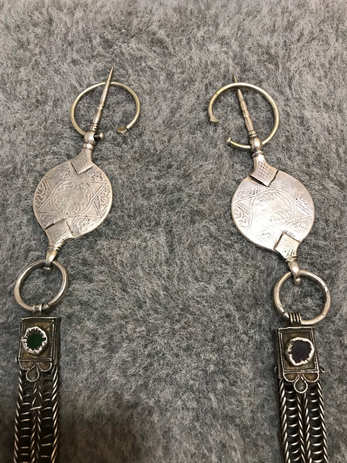 Old Complete Berber Fibula Silver and Enamel From Morocco,antique Pair ...