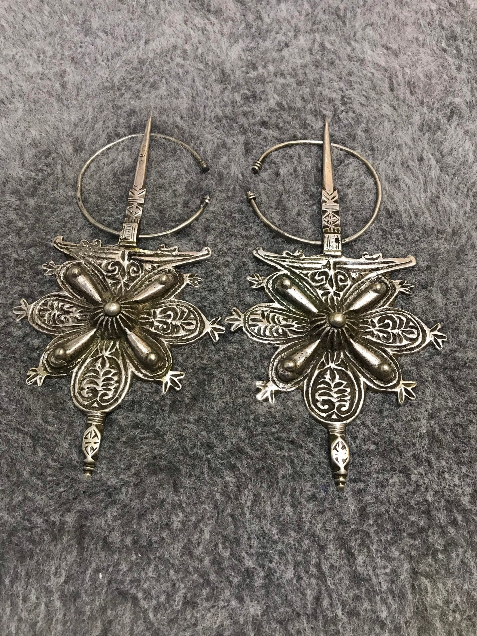 Old Berber Silver Fibula From Morocco (ait Haddidou),antique Pair ...