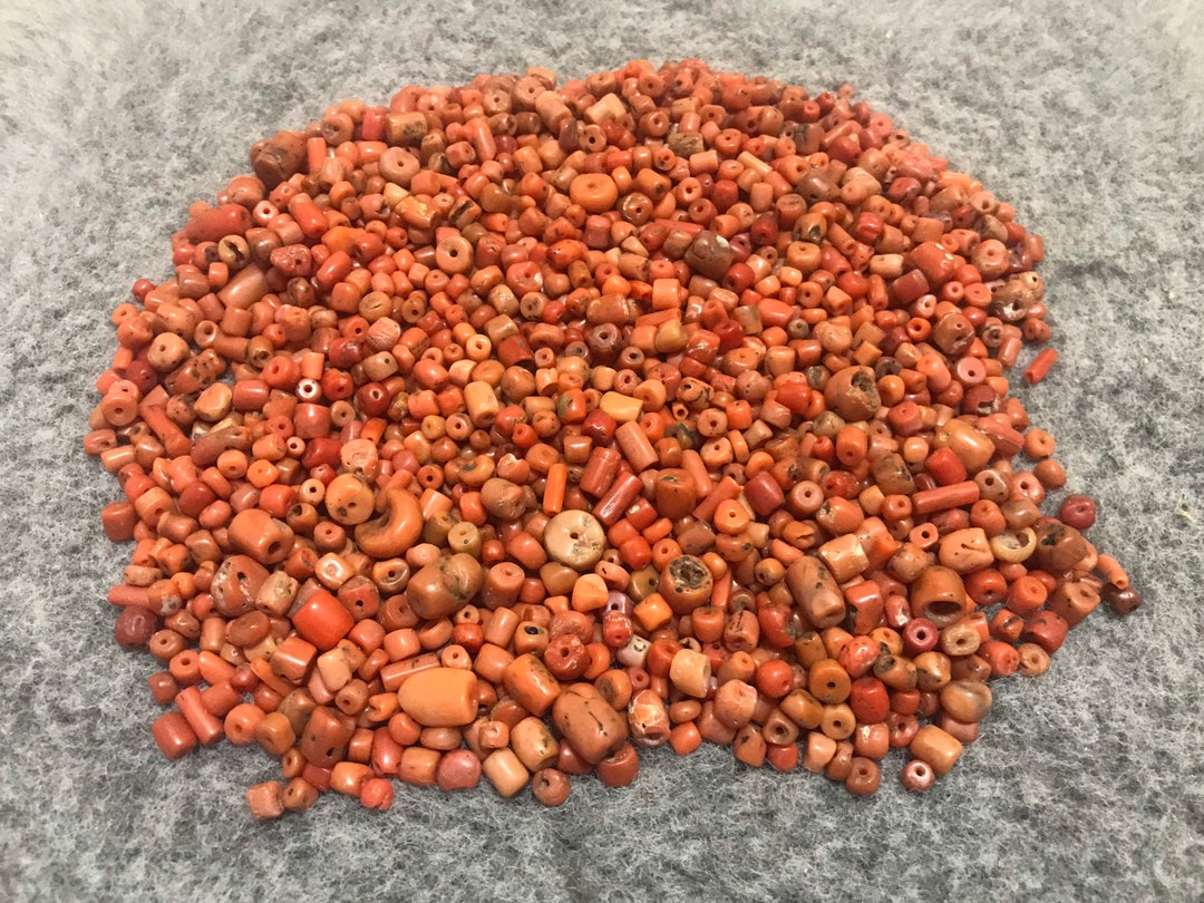 280 Grams of Old Moroccan Natural Coral Beads,antique Coral,berber ...