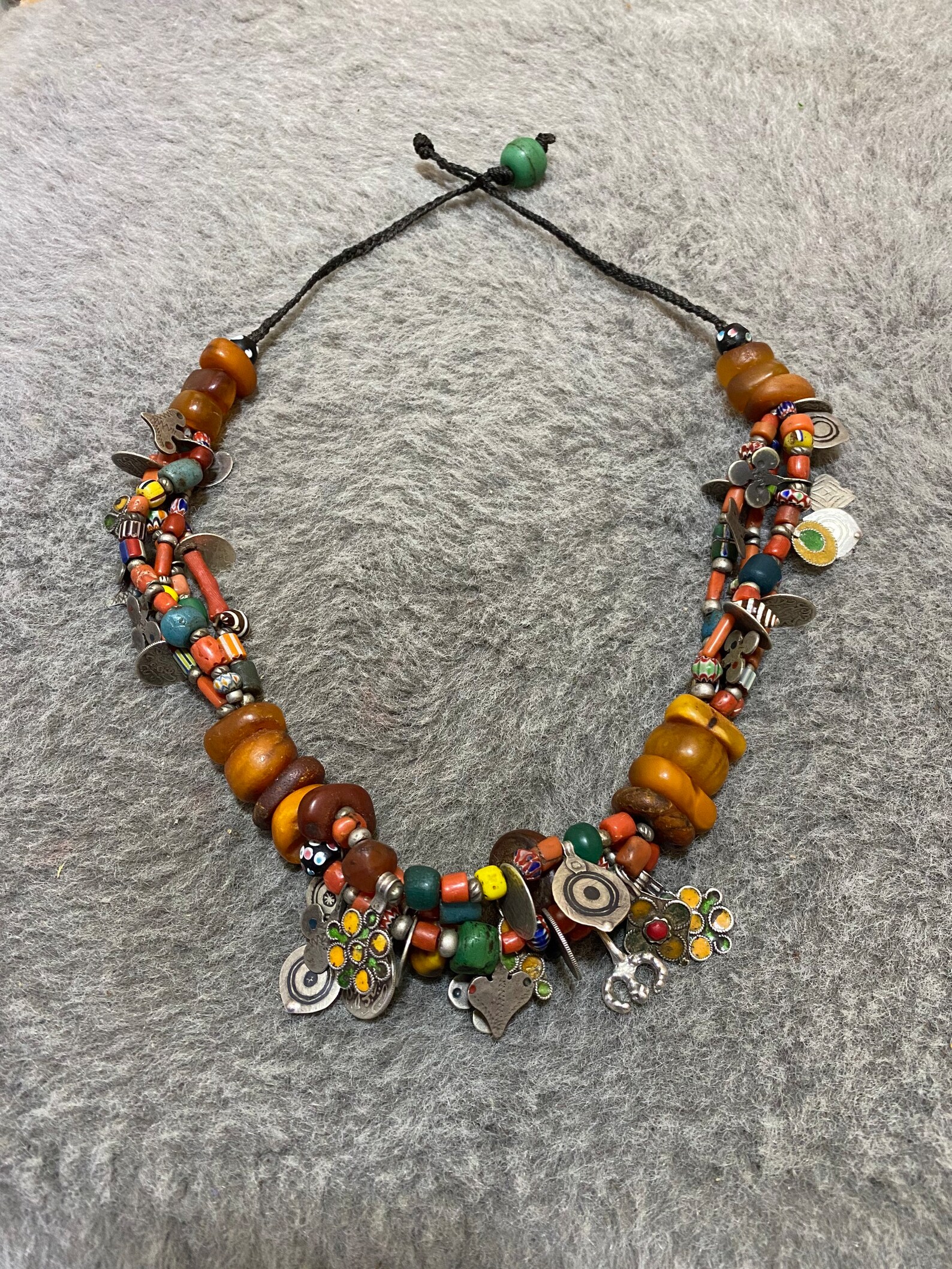 Morocco Old Berber Necklace, Antique Berber Necklace, Natural Stones ...