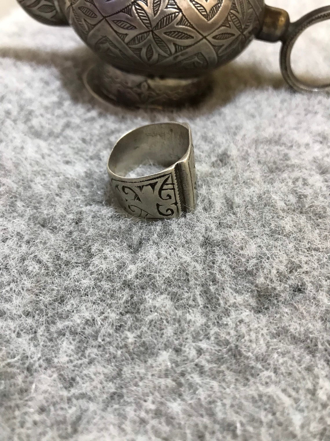 Antique Silver Berber Ring From Morocco,size Us:10,handmade Berber Ring ...
